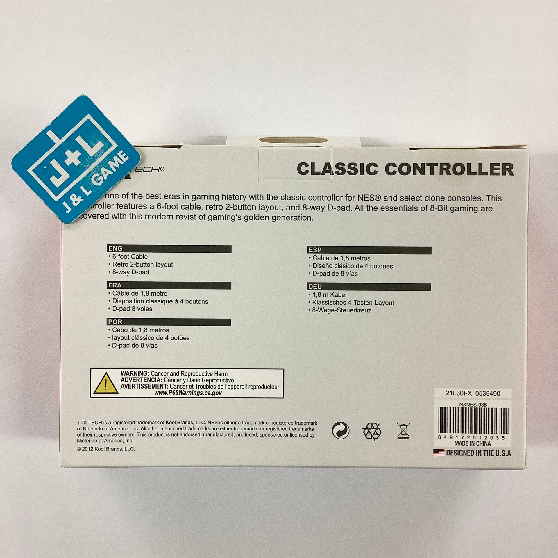 TTX Tech Wired Controller - (NES) Nintendo Entertainment System | J&L Game