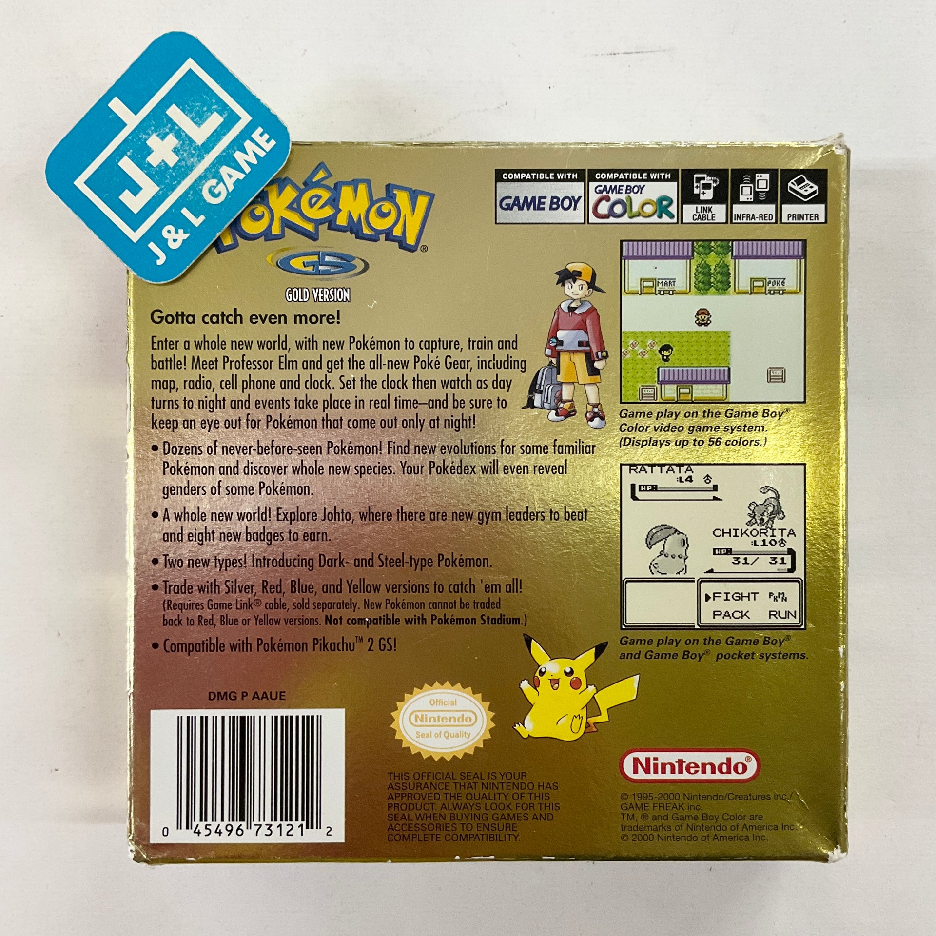 Pokemon Gold Version - (GBC) Game Boy Color [Pre-Owned] | J&L Game