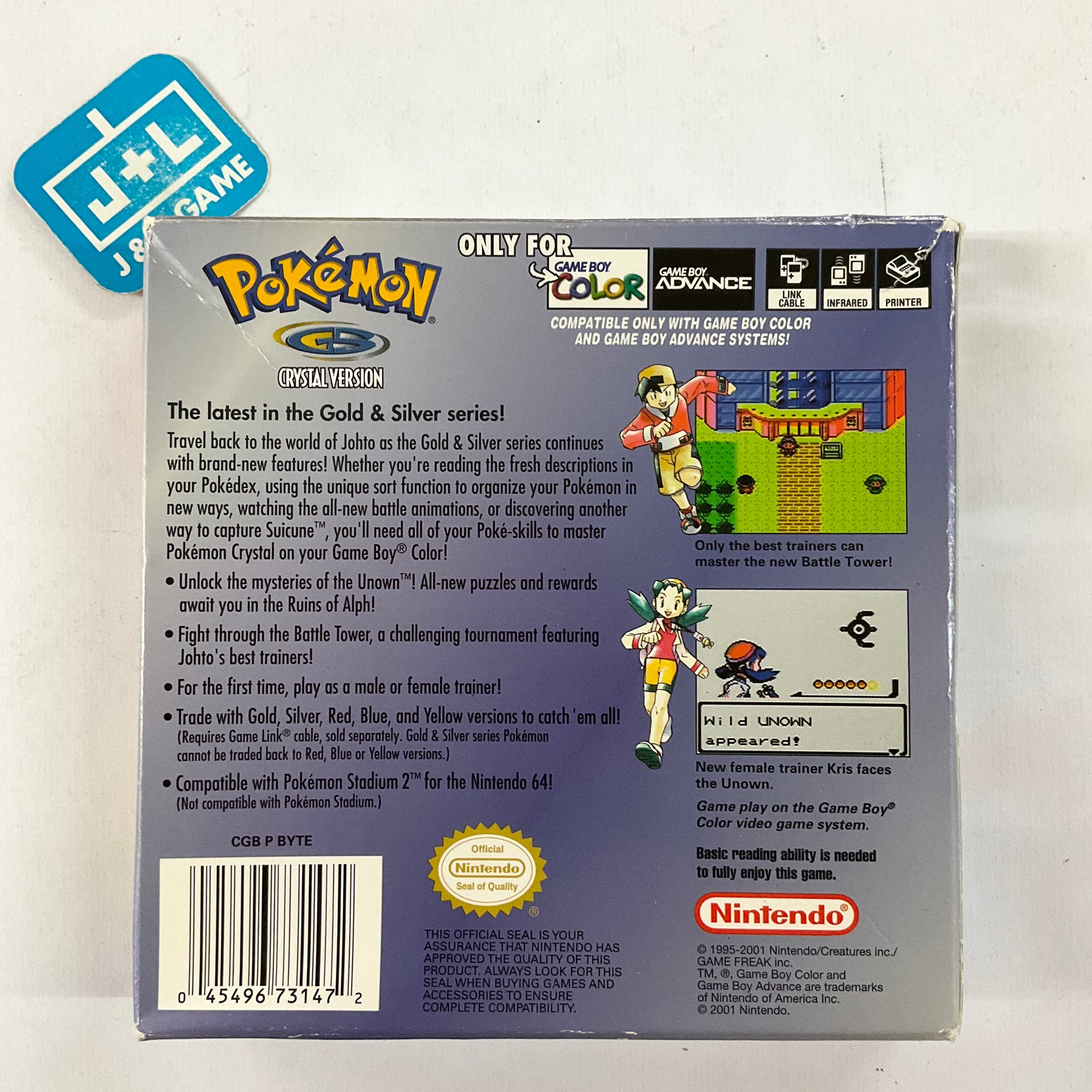 Pokemon Crystal Version - (GBC) Game Boy Color [Pre-Owned] | J&L Game