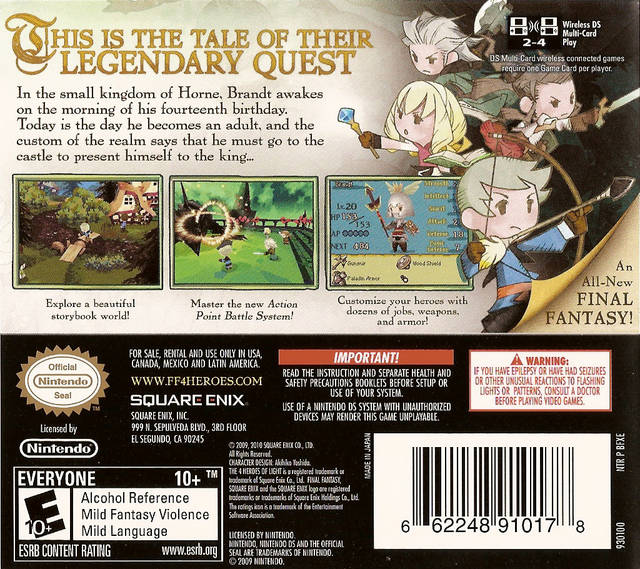 Final Fantasy: The 4 Heroes of Light - (NDS) Nintendo DS – J&L Video ...