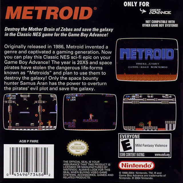 Classic NES Series: Metroid - (GBA) Game Boy Advance – J&L Video Games ...