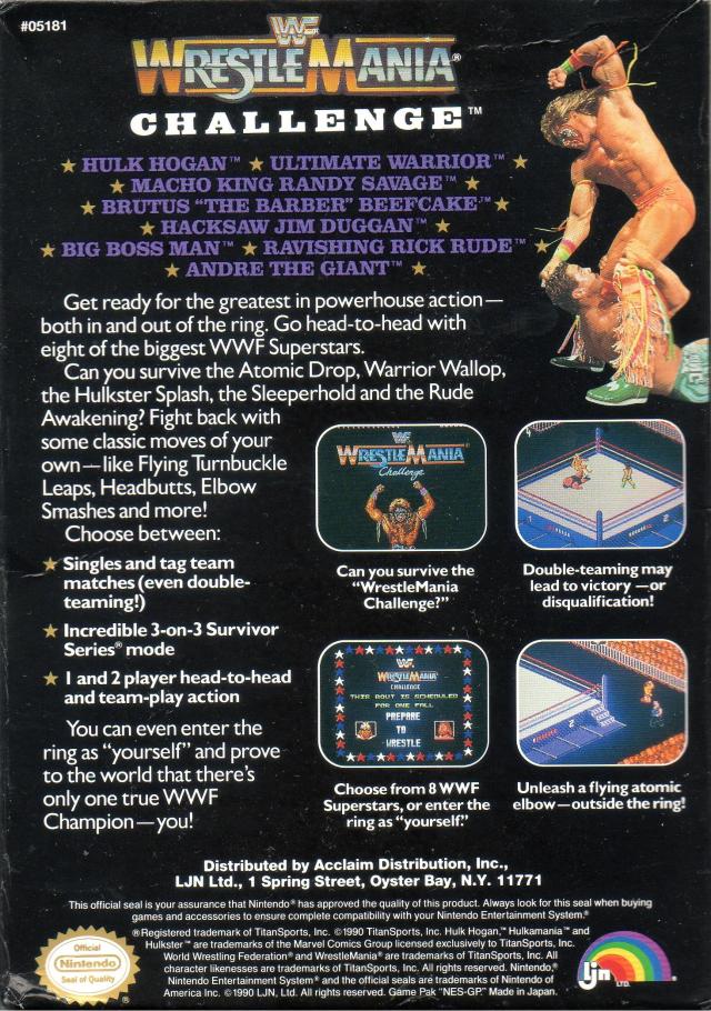 WWF WrestleMania Challenge - (NES) Nintendo Entertainment System [Pre ...