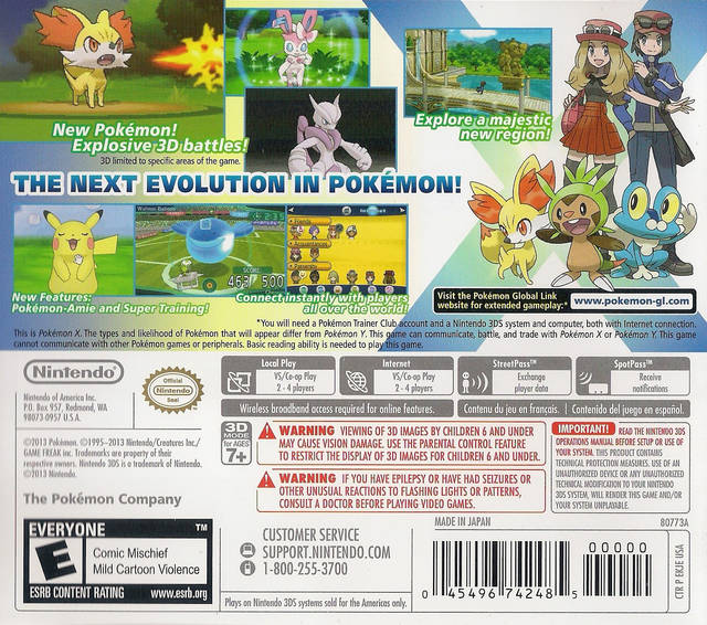 Pokemon X - Nintendo 3DS | J&L Game