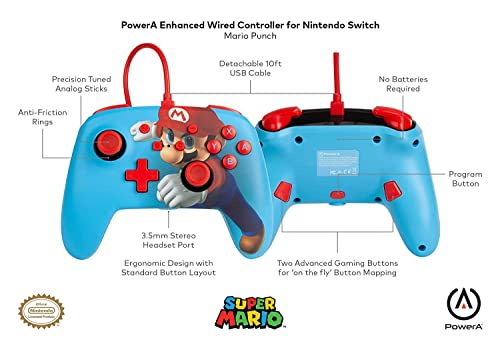 PowerA Enhanced Wired Controller (Mario Punch) - (NSW) Nintendo Switch ...