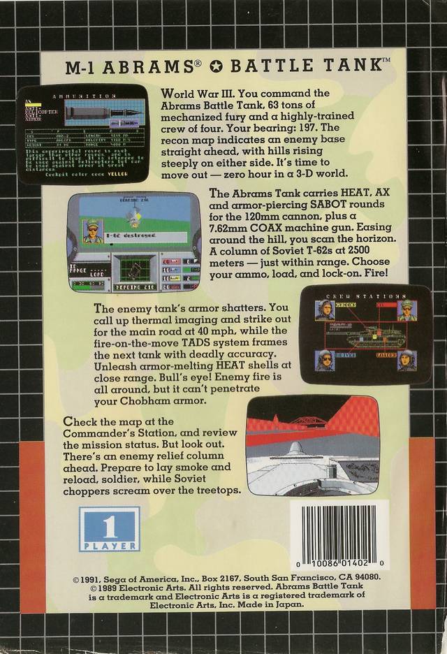 M-1 Abrams Battle Tank - (SG) SEGA Genesis [Pre-Owned] – J&L Video ...