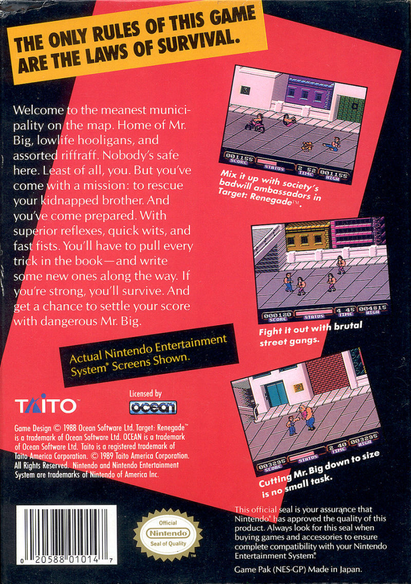 Target: Renegade - (NES) Nintendo Entertainment System [Pre-Owned] | J ...