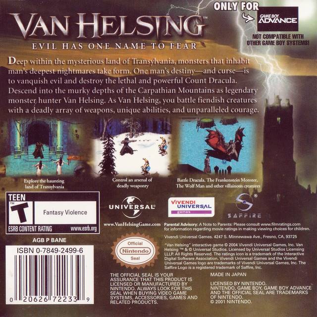 Van Helsing - (GBA) Game Boy Advance | J&L Game