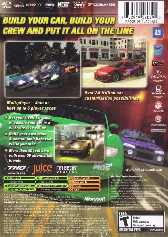 Juiced - Xbox | J&L Game