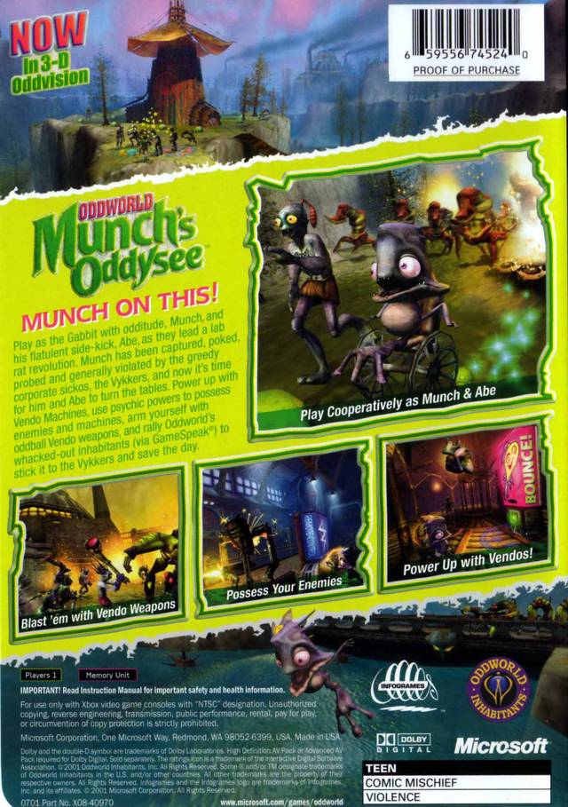 Oddworld: Munch's Oddysee - (XB) Xbox | J&L Game