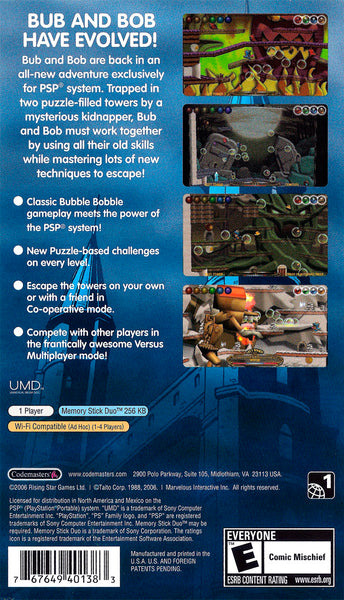 Bubble Bobble Evolution - SONY PSP – J&L Video Games New York City