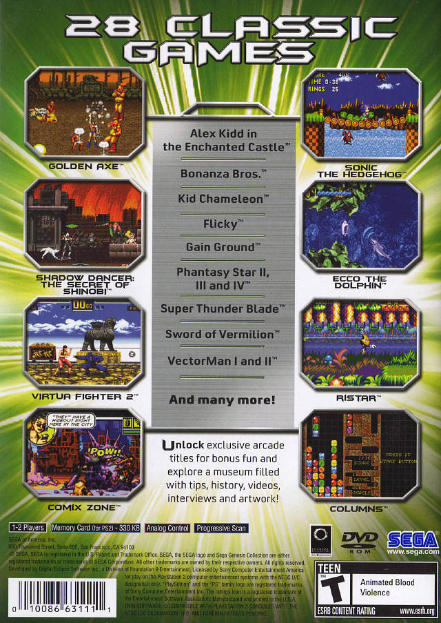 Sega genesis ps2 store