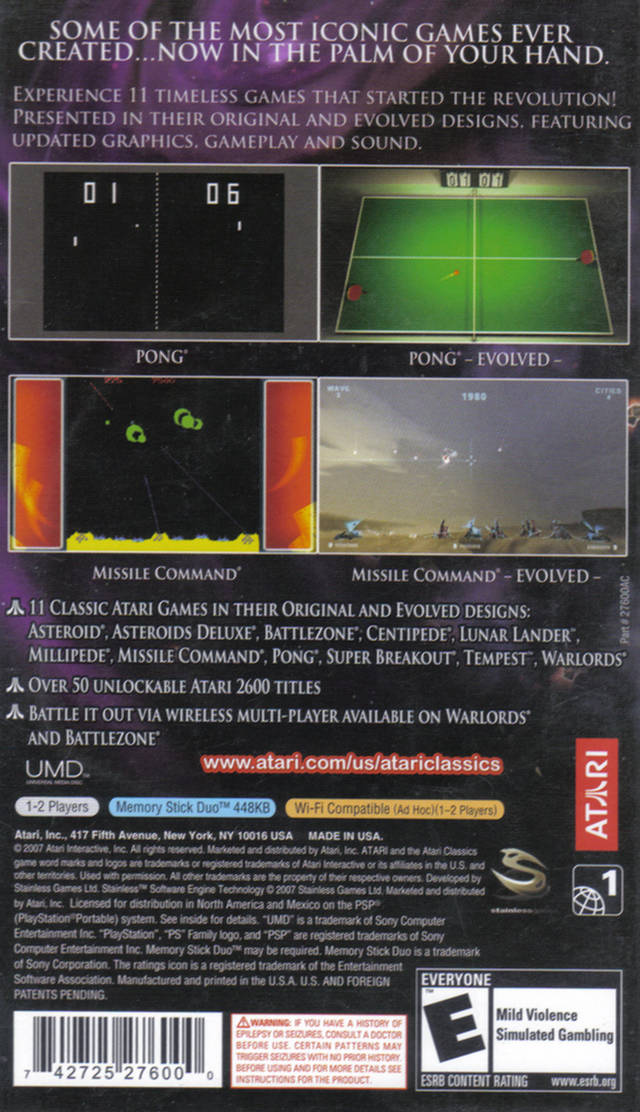Atari Classics Evolved - SONY PSP [Pre-Owned] | J&L Game
