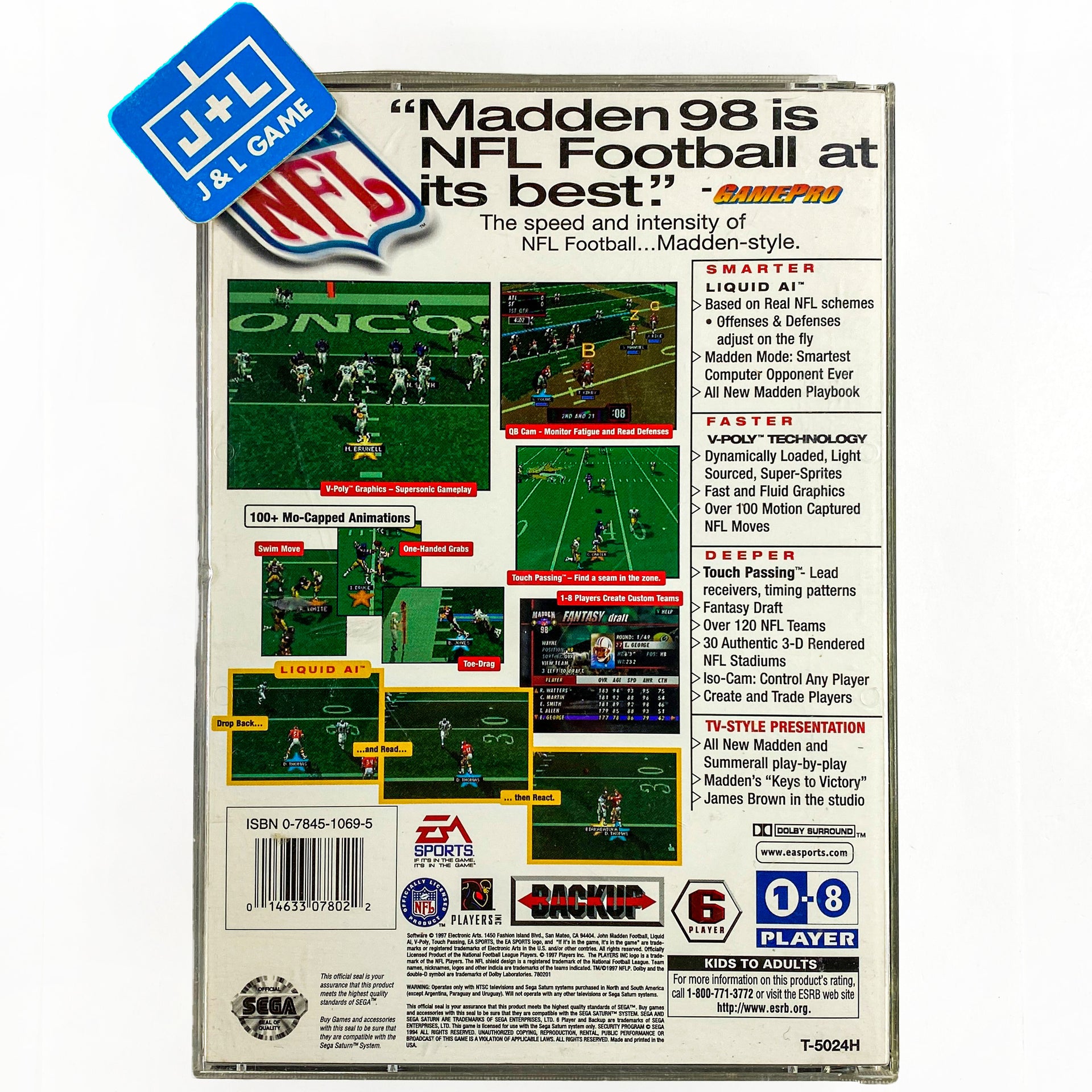 Madden NFL 98 - (SS) SEGA Saturn [Pre-Owned] | J&L Game