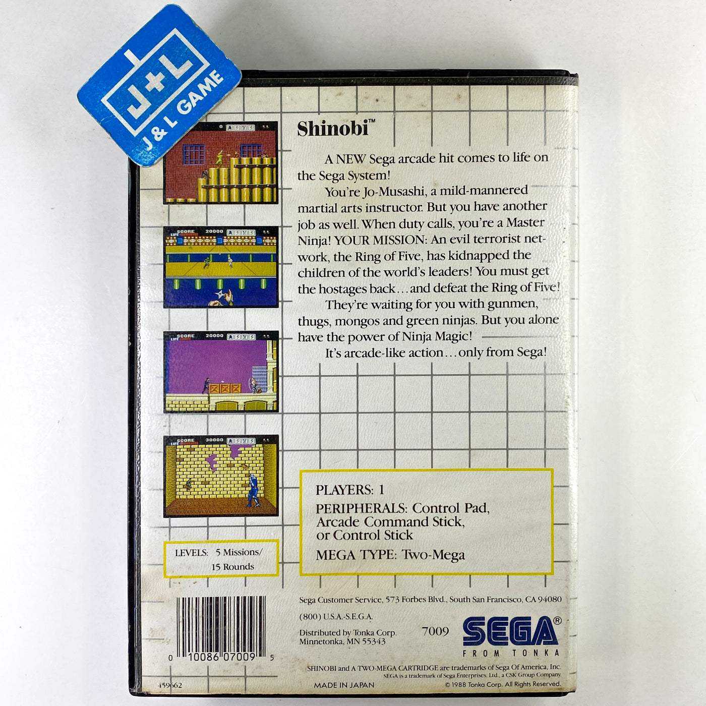 Shinobi - SEGA Master System [Pre-Owned] | J&L Game