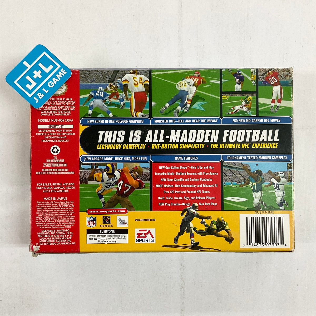 Madden NFL 99 - (N64) Nintendo 64 [Pre-Owned] | J&L Game