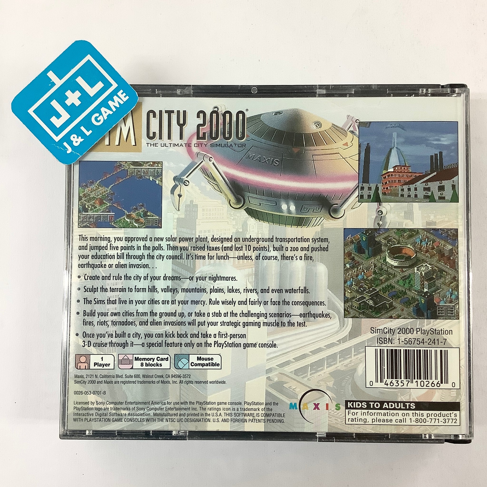 SimCity 2000 - (PS1) PlayStation 1 [Pre-Owned] – J&L Video Games New ...