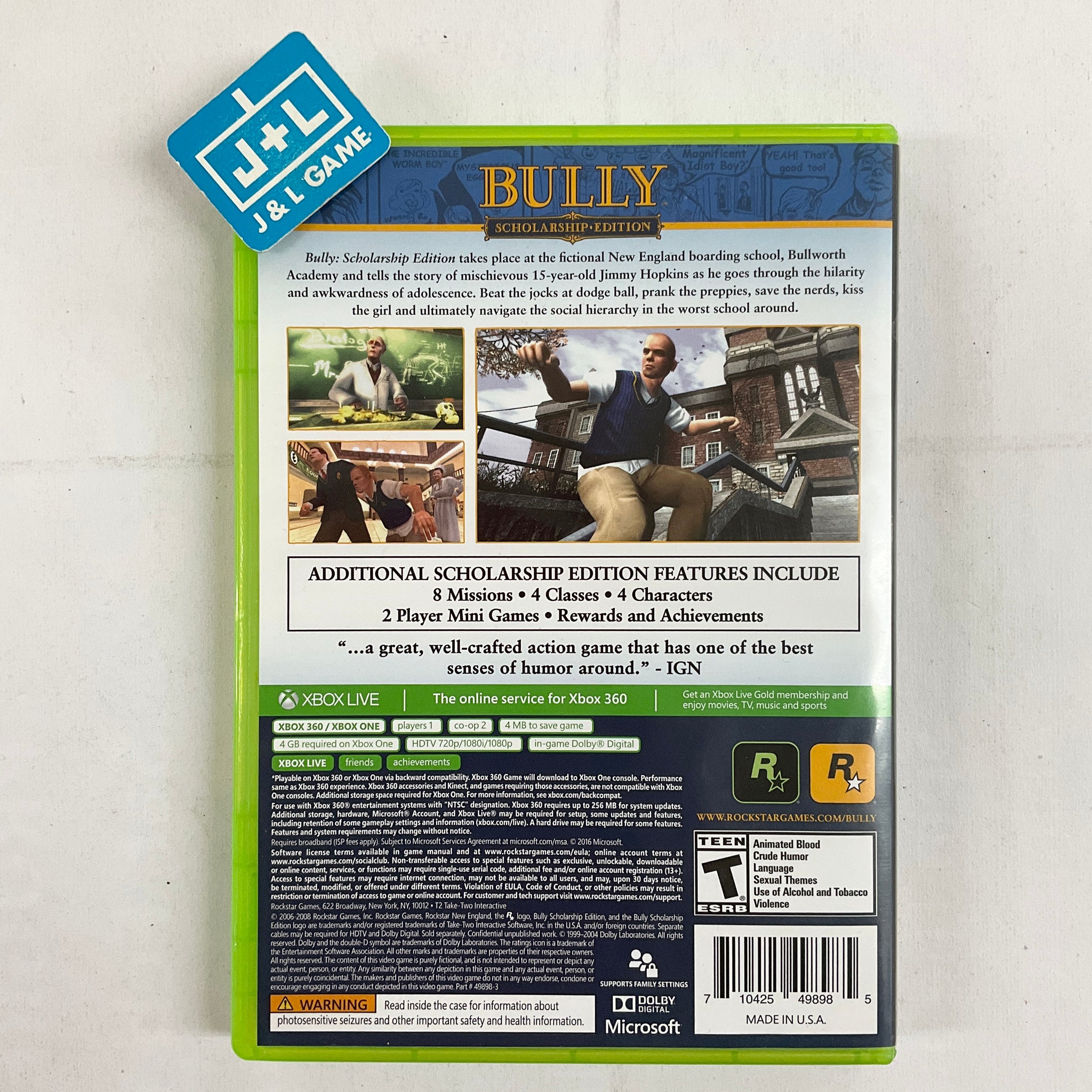 Bully: Scholarship Edition - (XB1) Xbox One & Xbox 360 [Pre-Owned] – J ...