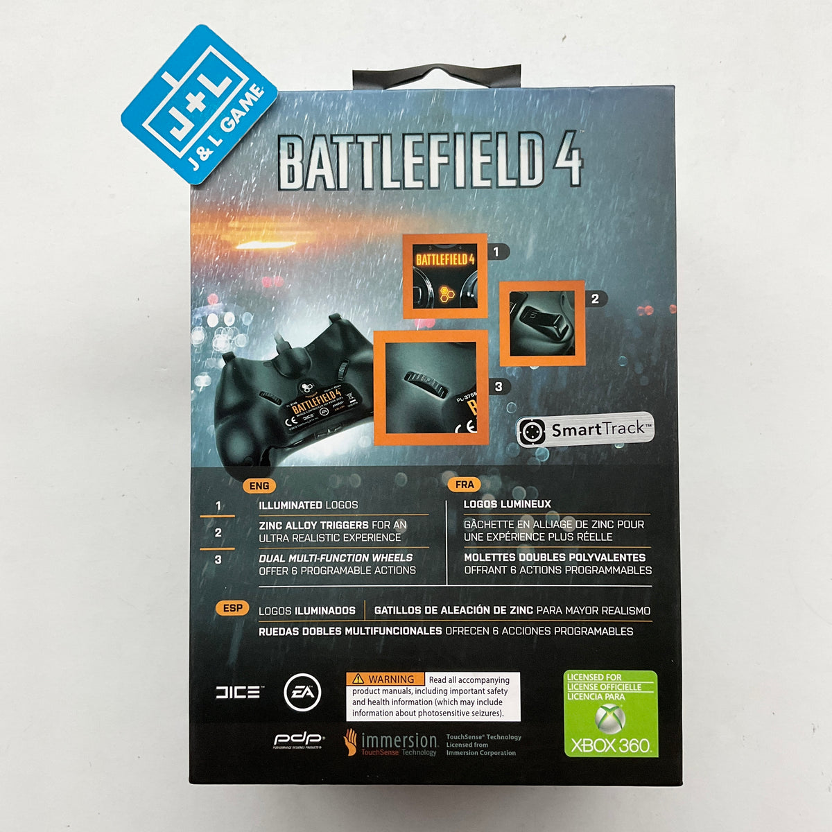 PDP Battlefield 4 Wired Xbox 360 Controller - Xbox 360 | J&L Game