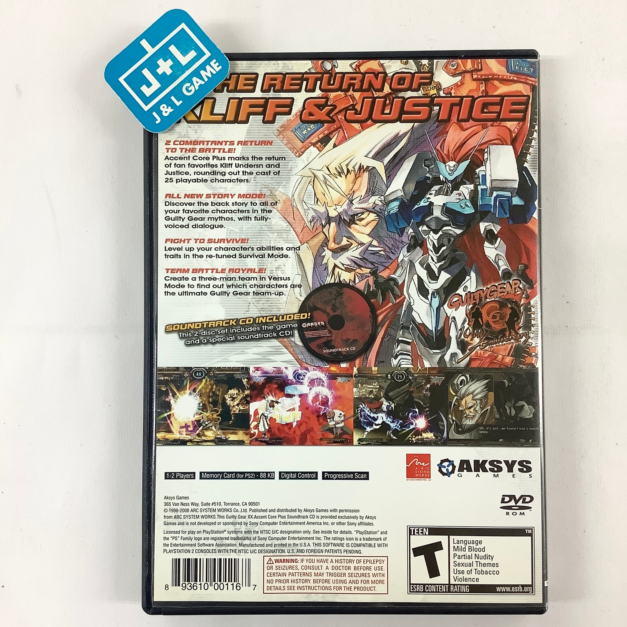 Guilty Gear XX Accent Core Plus - (PS2) PlayStation 2 [Pre-Owned] – J&L ...