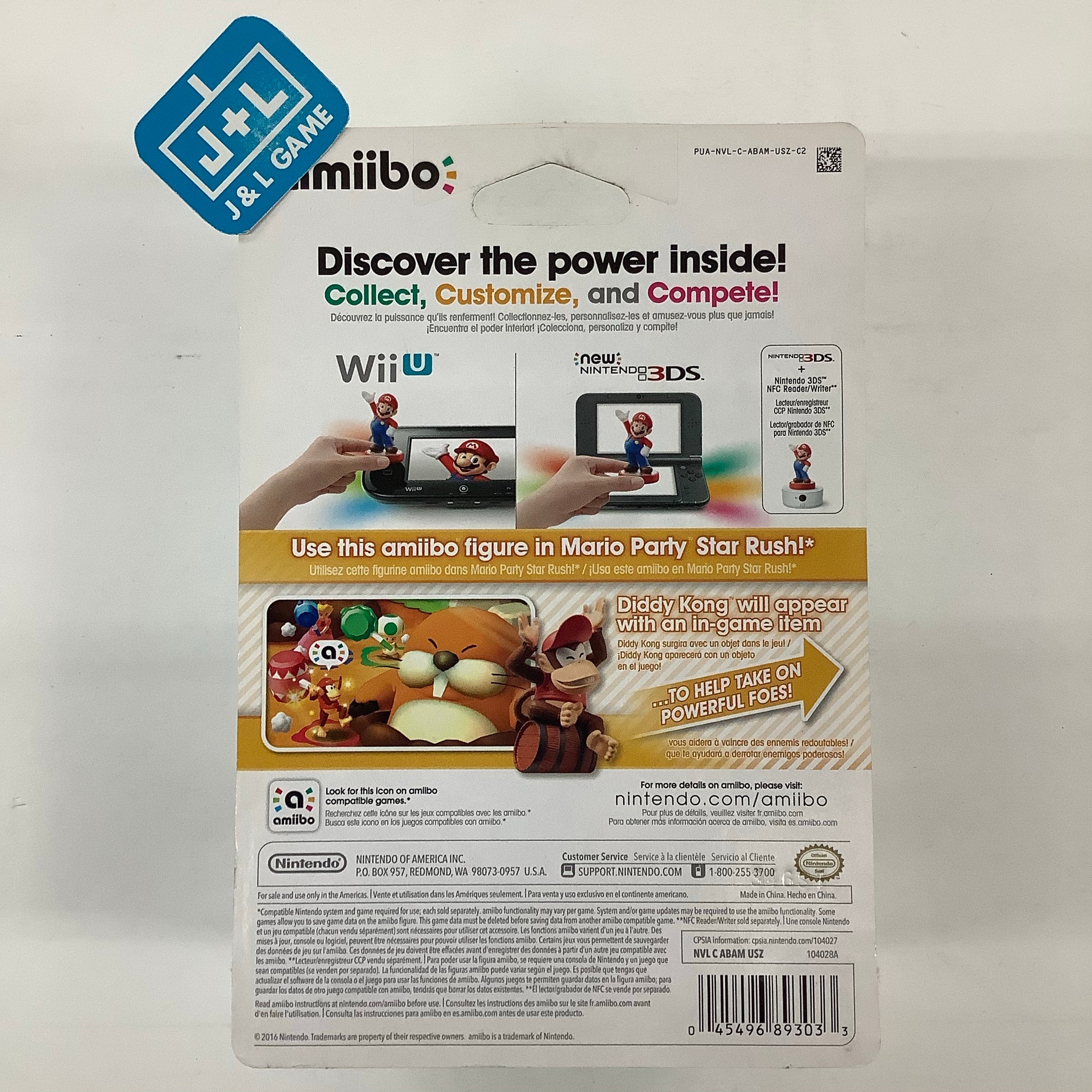 Diddy Kong (Super Mario series) - Nintendo 3DS Amiibo – J&L Video Games ...