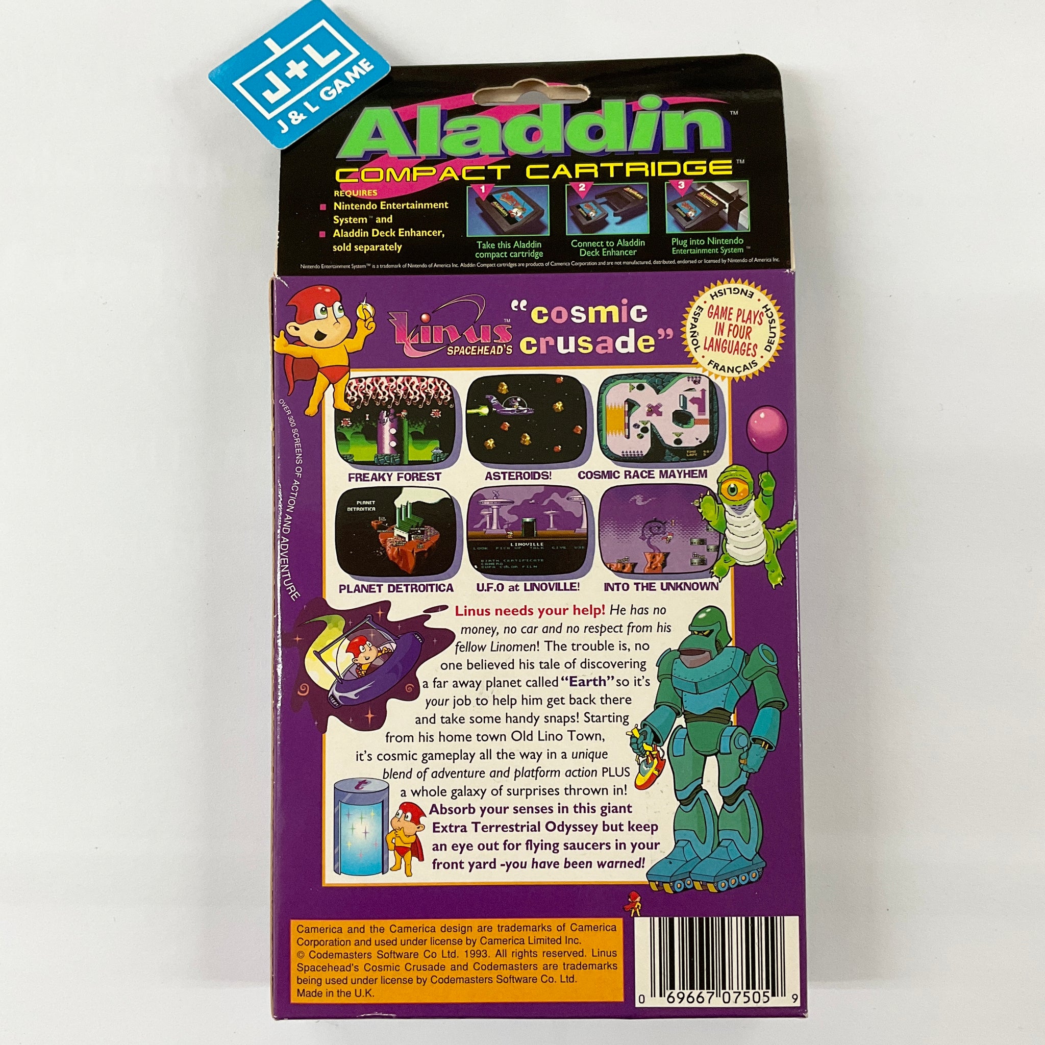 Linus Spacehead's Cosmic Crusade (Aladdin) - (NES) Nintendo Entertainm ...