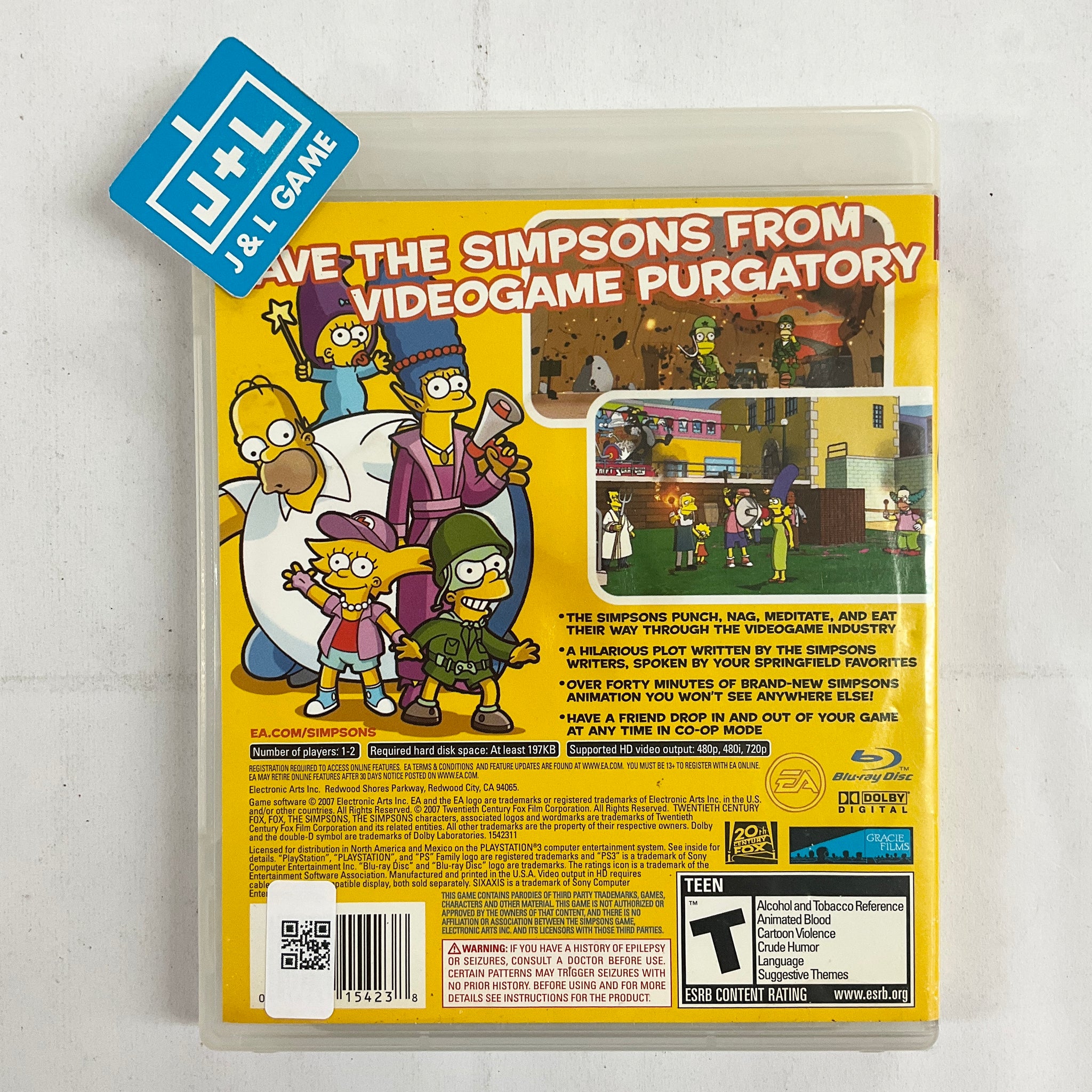 The Simpsons Game - (PS3) PlayStation 3 [Pre-Owned] – J&L Video Games ...