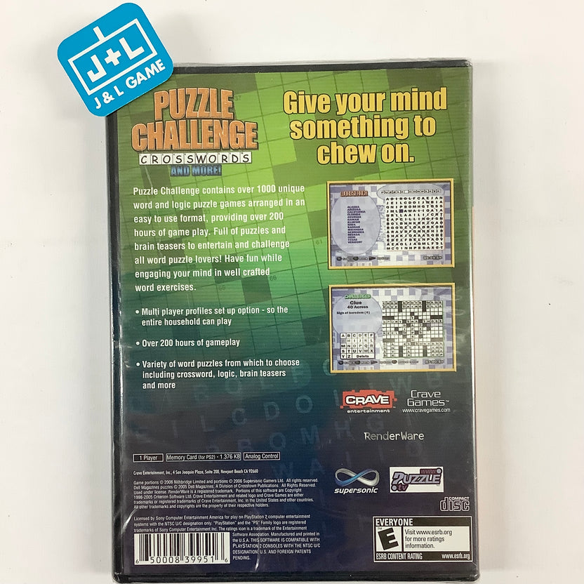 Puzzle Challenge: Crosswords And More! - (PS2) PlayStation 2 | J&L Game