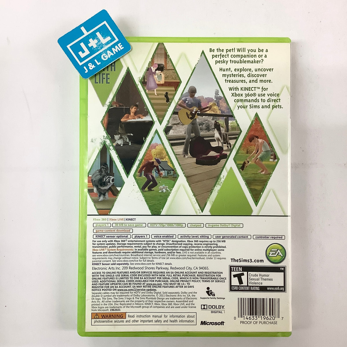 The Sims 3: Pets - Xbox 360 [Pre-Owned] | J&L Game