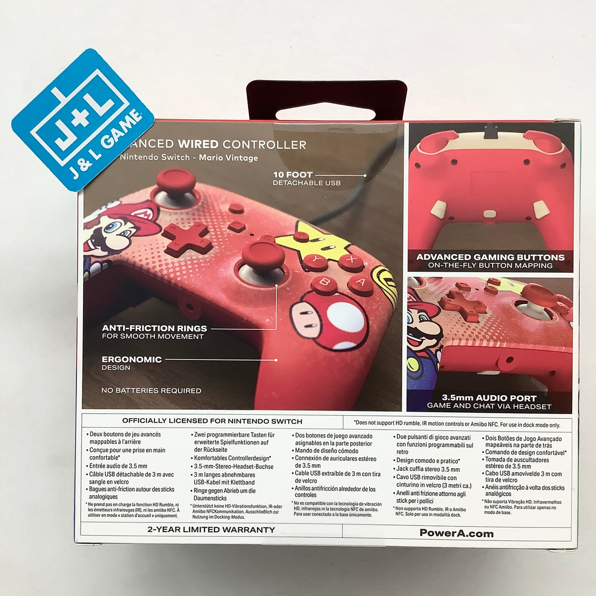 PowerA Enhanced Wired Controller (Mario Vintage) - (NSW) Nintendo Swit ...