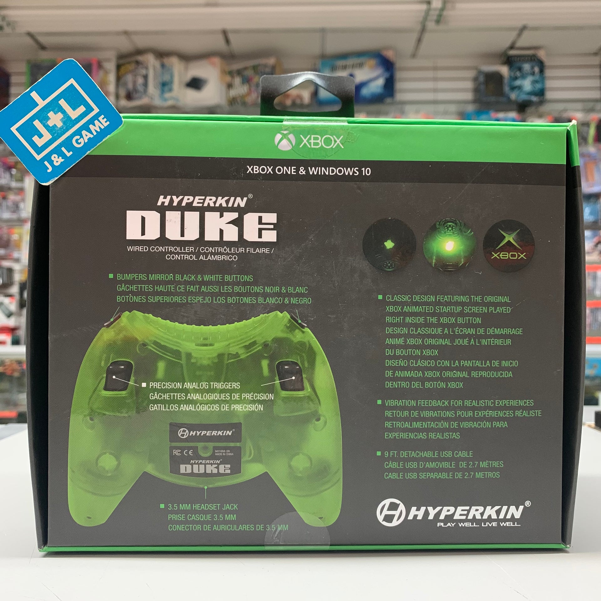 Hyperkin Duke Wired Controller for Xbox One/ Windows 10 PC (Green Limi ...