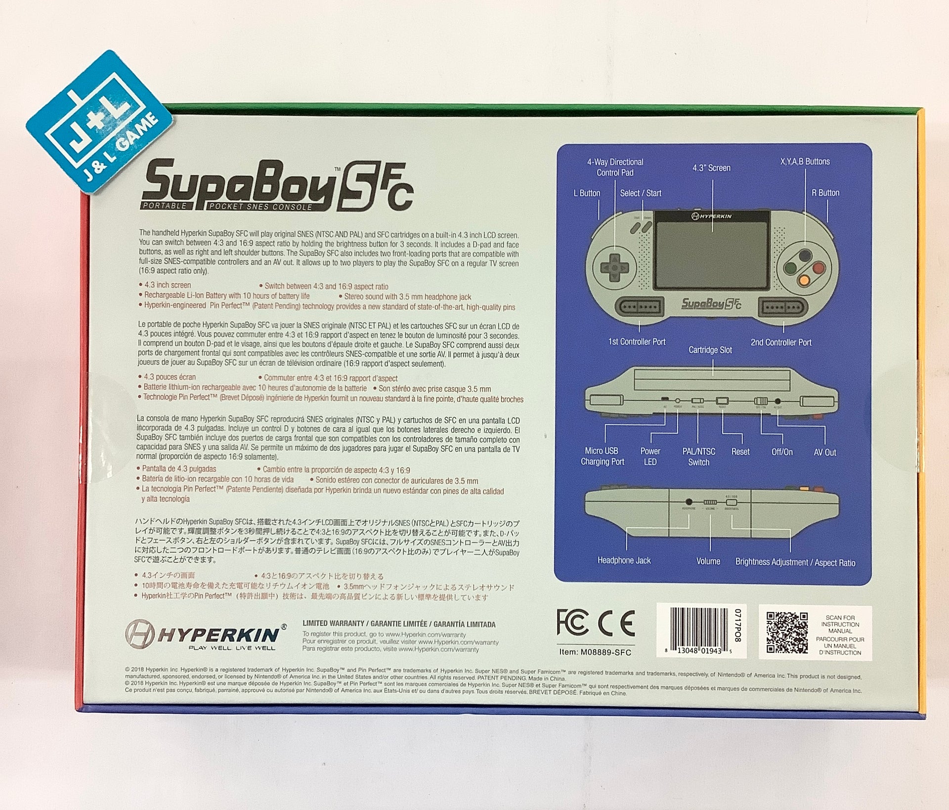 Hyperkin SupaBoy SFC Portable Pocket Console - (SNES) Super Nintendo ...