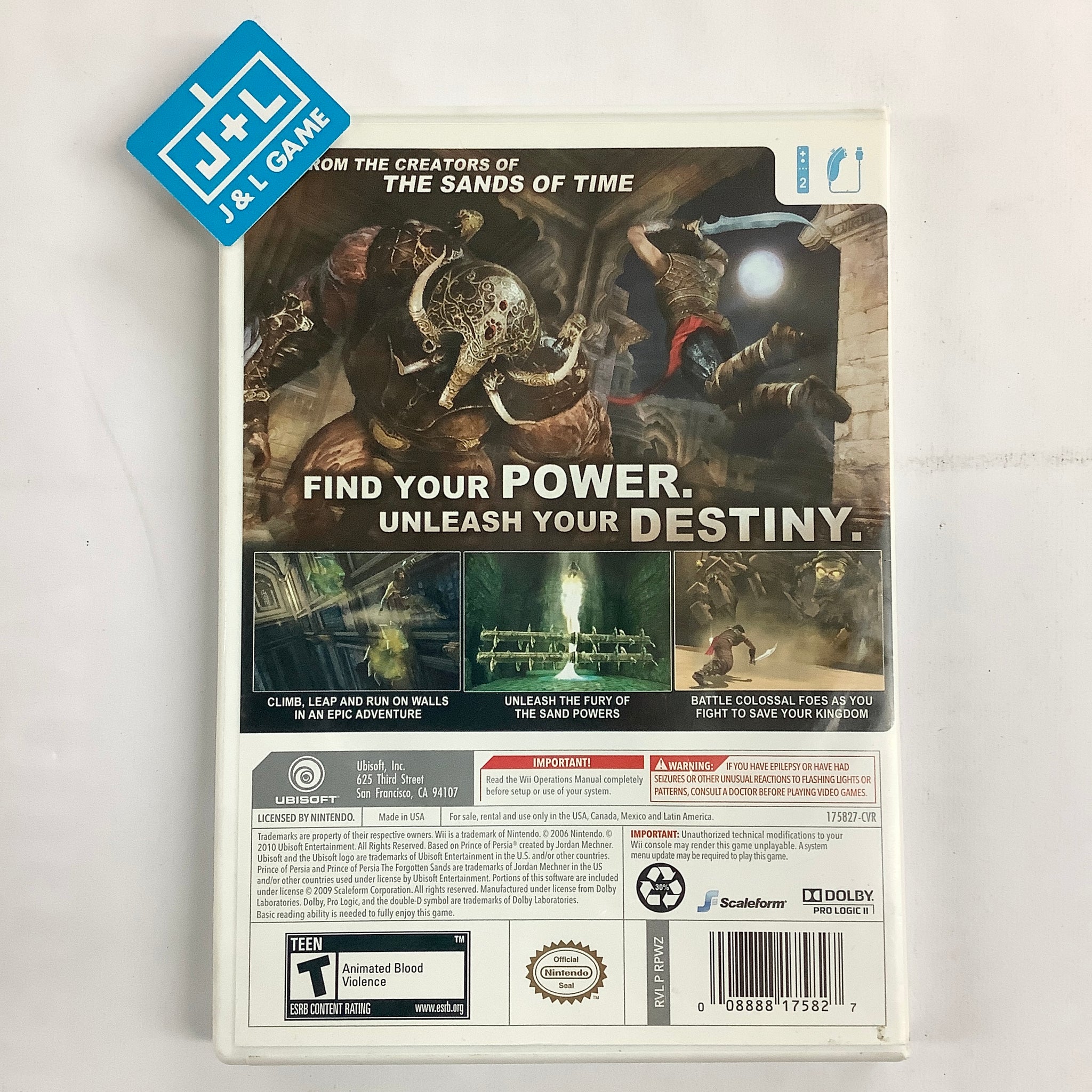 Prince of Persia: The Forgotten Sands - Nintendo Wii [Pre-Owned] – J&L ...