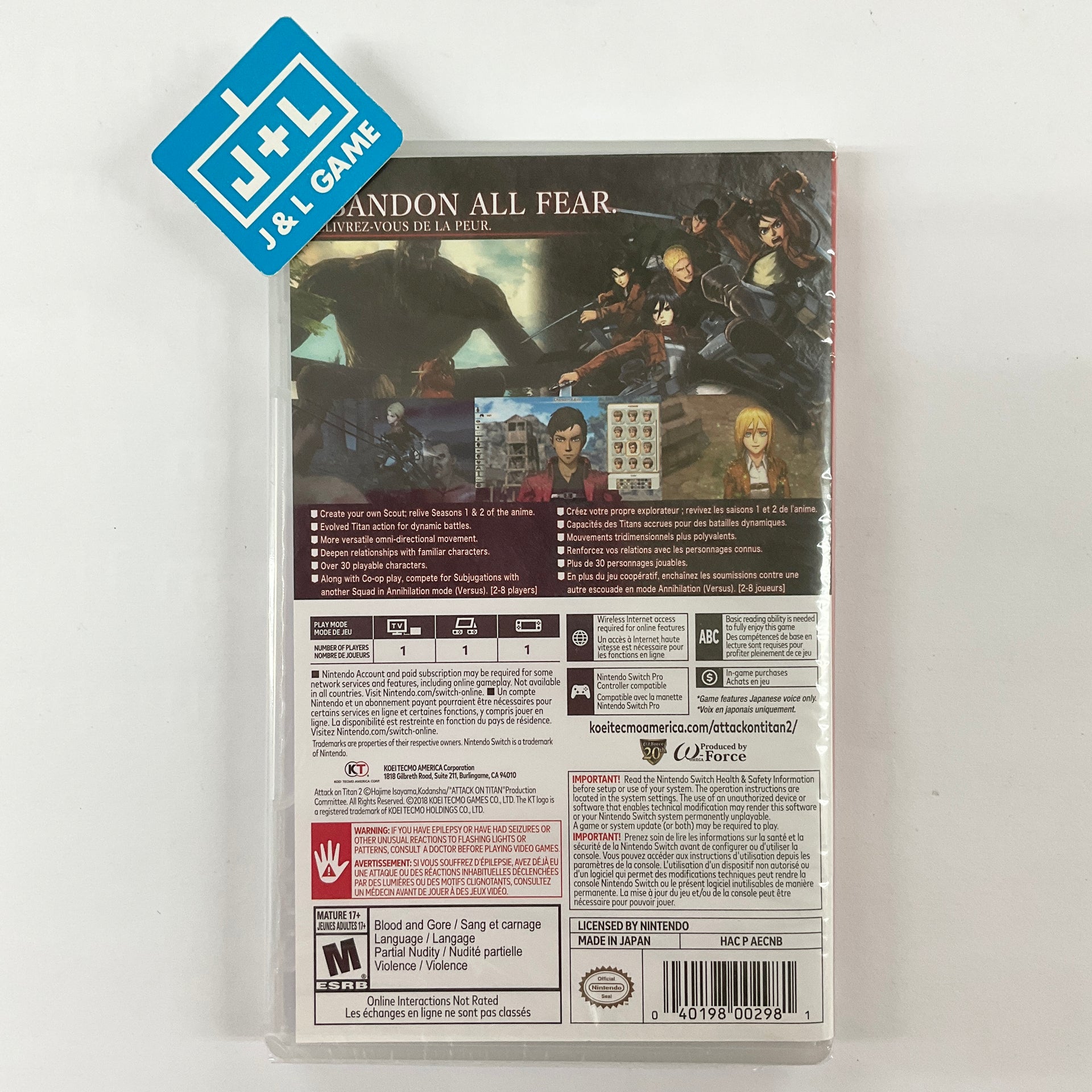 Attack on Titan 2 - (NSW) Nintendo Switch | J&L Game