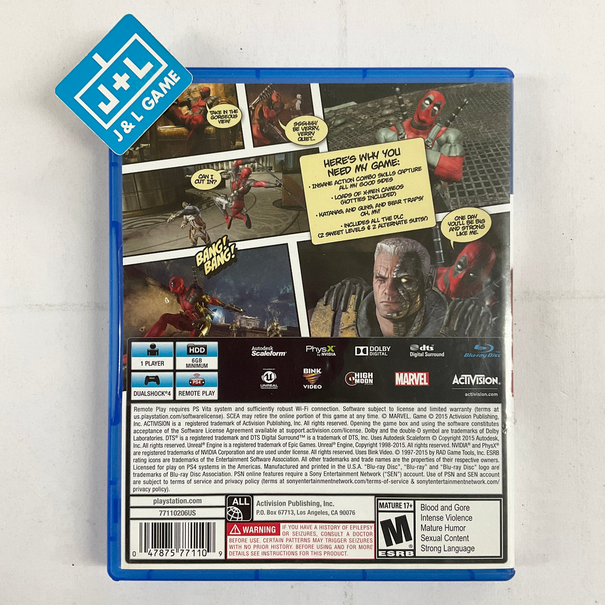 Deadpool - (PS4) PlayStation 4 [Pre-Owned] | J&L Game