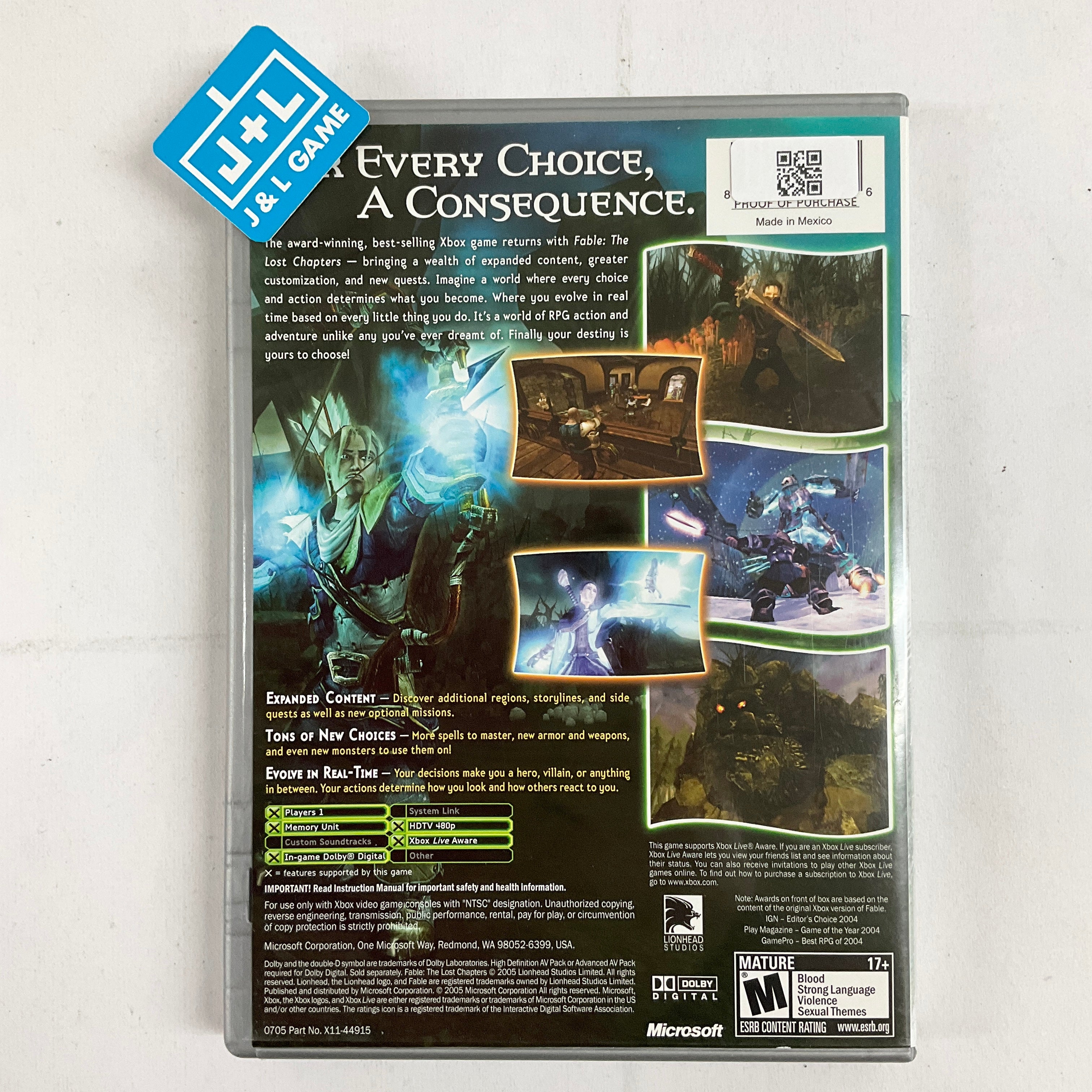 Fable - The Lost Chapters (Platinum Hits) - (XB) Xbox [Pre-Owned] | J&L Game