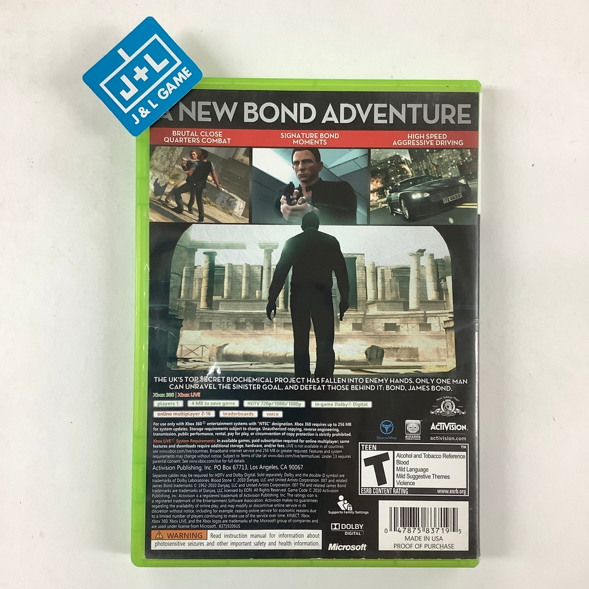 James Bond 007: Blood Stone - Xbox 360 [Pre-Owned] | J&L Game