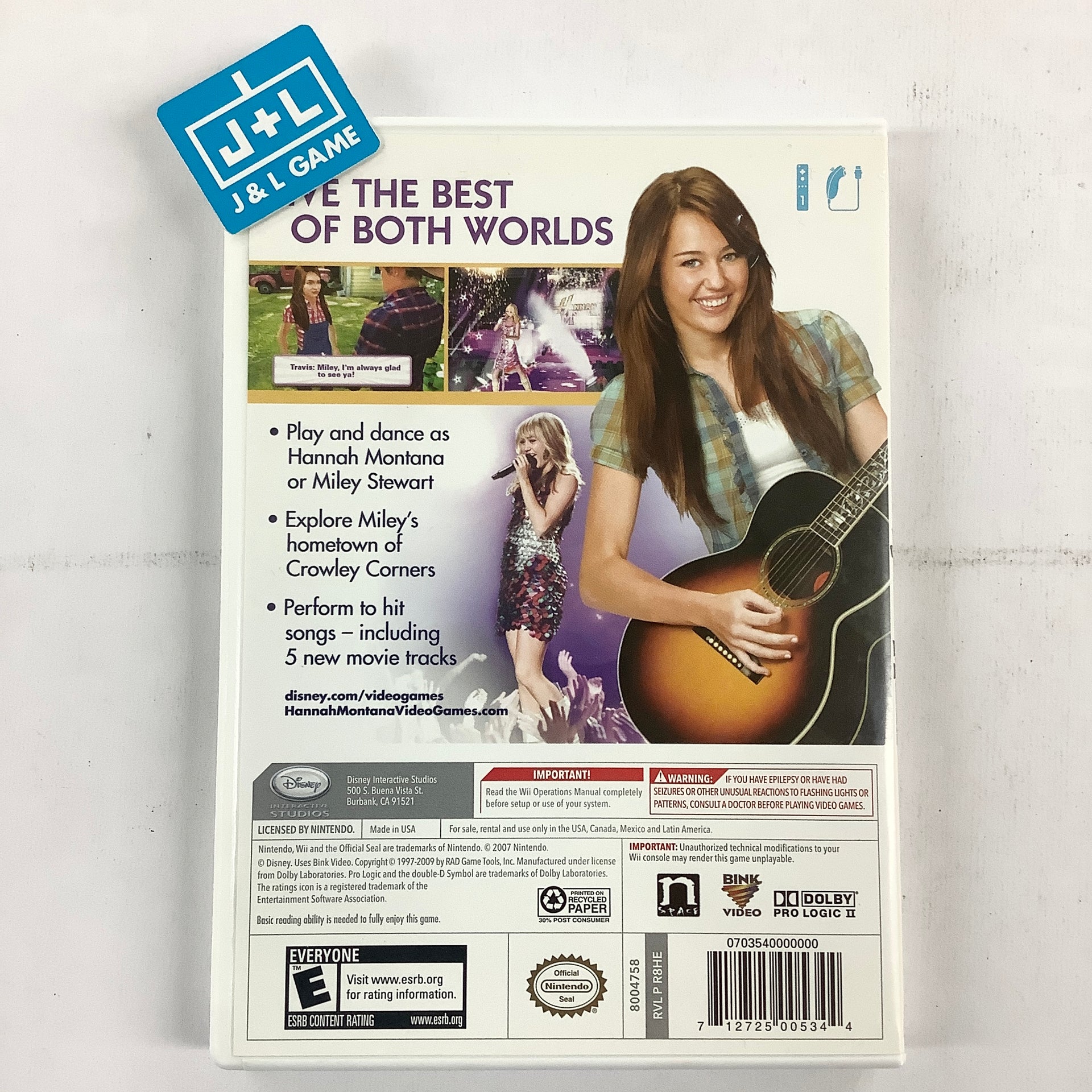 Hannah Montana: The Movie - Nintendo Wii [Pre-Owned] | J&L Game