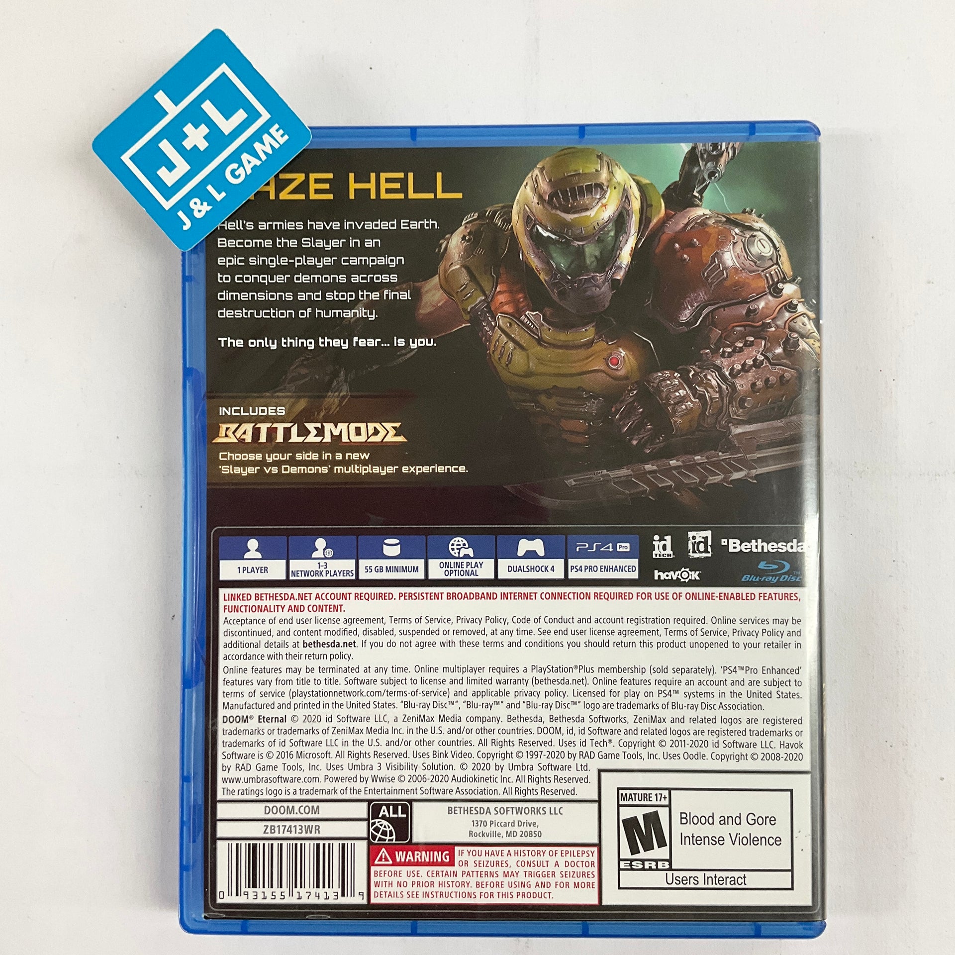 Doom Eternal - (PS4) PlayStation 4 [Pre-Owned] | J&L Game