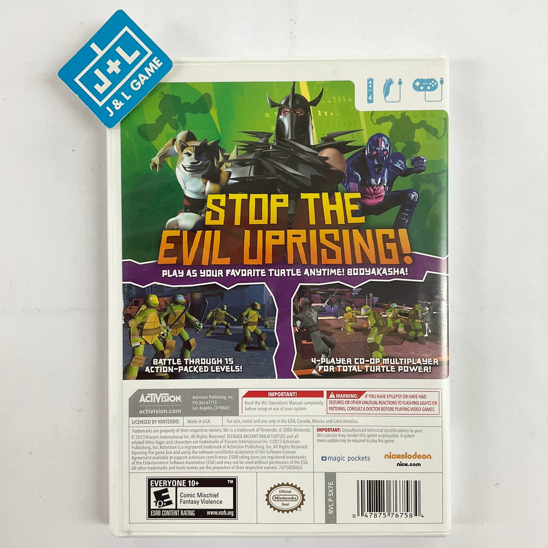 Nickelodeon Teenage Mutant Ninja Turtles - Nintendo Wii [Pre-Owned] | J ...