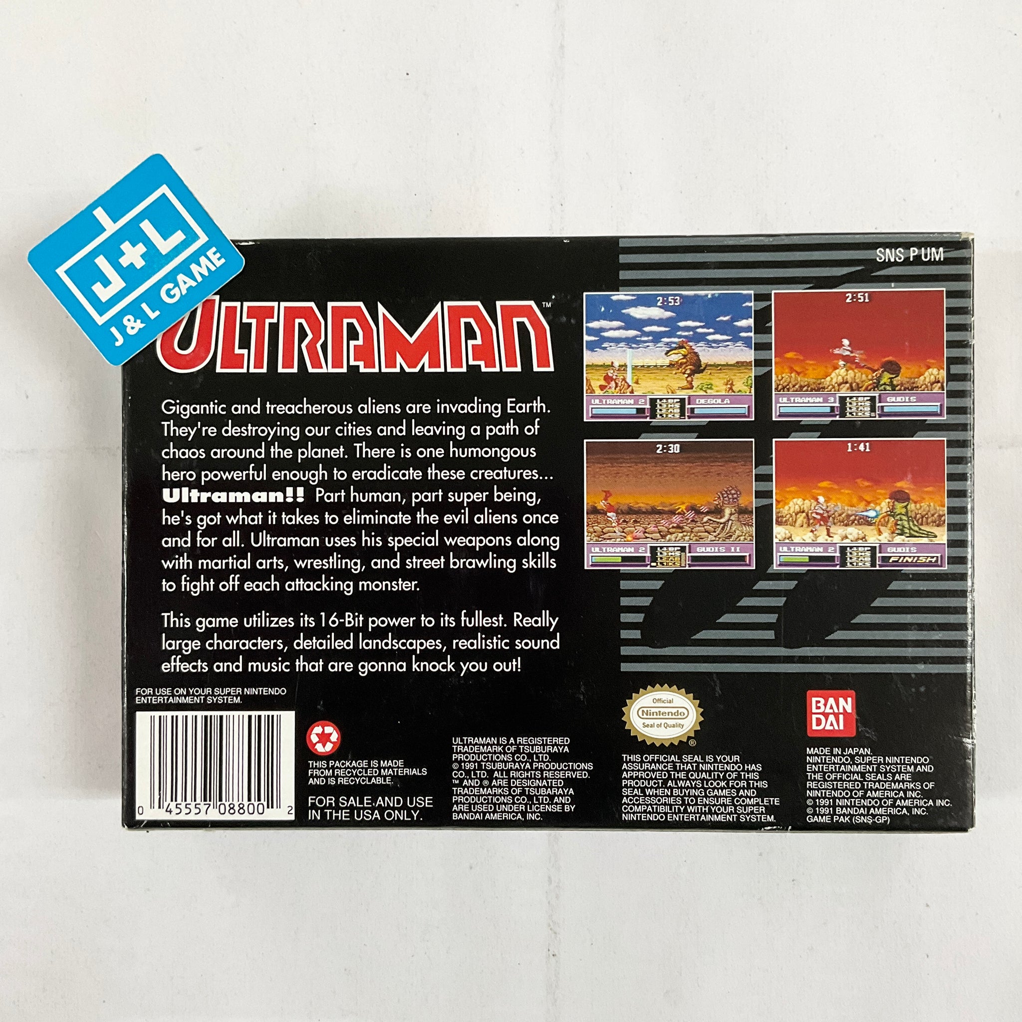 Ultraman - (SNES) Super Nintendo [Pre-Owned] – J&L Video Games New York ...