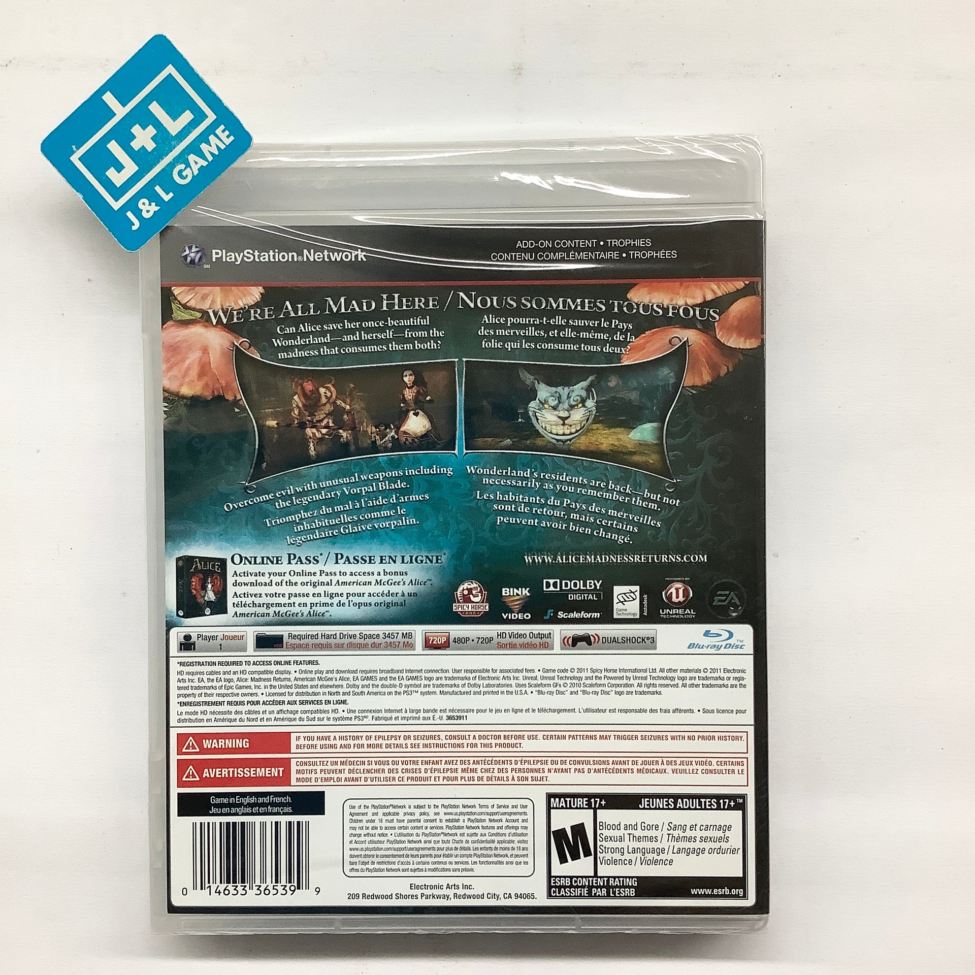 Alice: Madness Returns - (PS3) PlayStation 3 | J&L Game