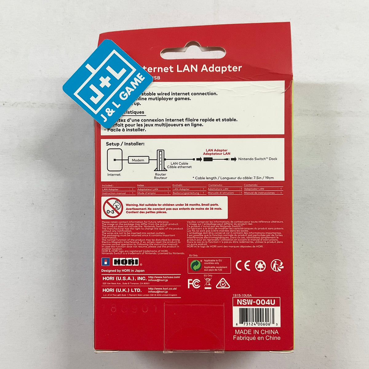 HORI Nintendo Switch Wired Internet LAN Adapter - (NSW) Nintendo Switc ...