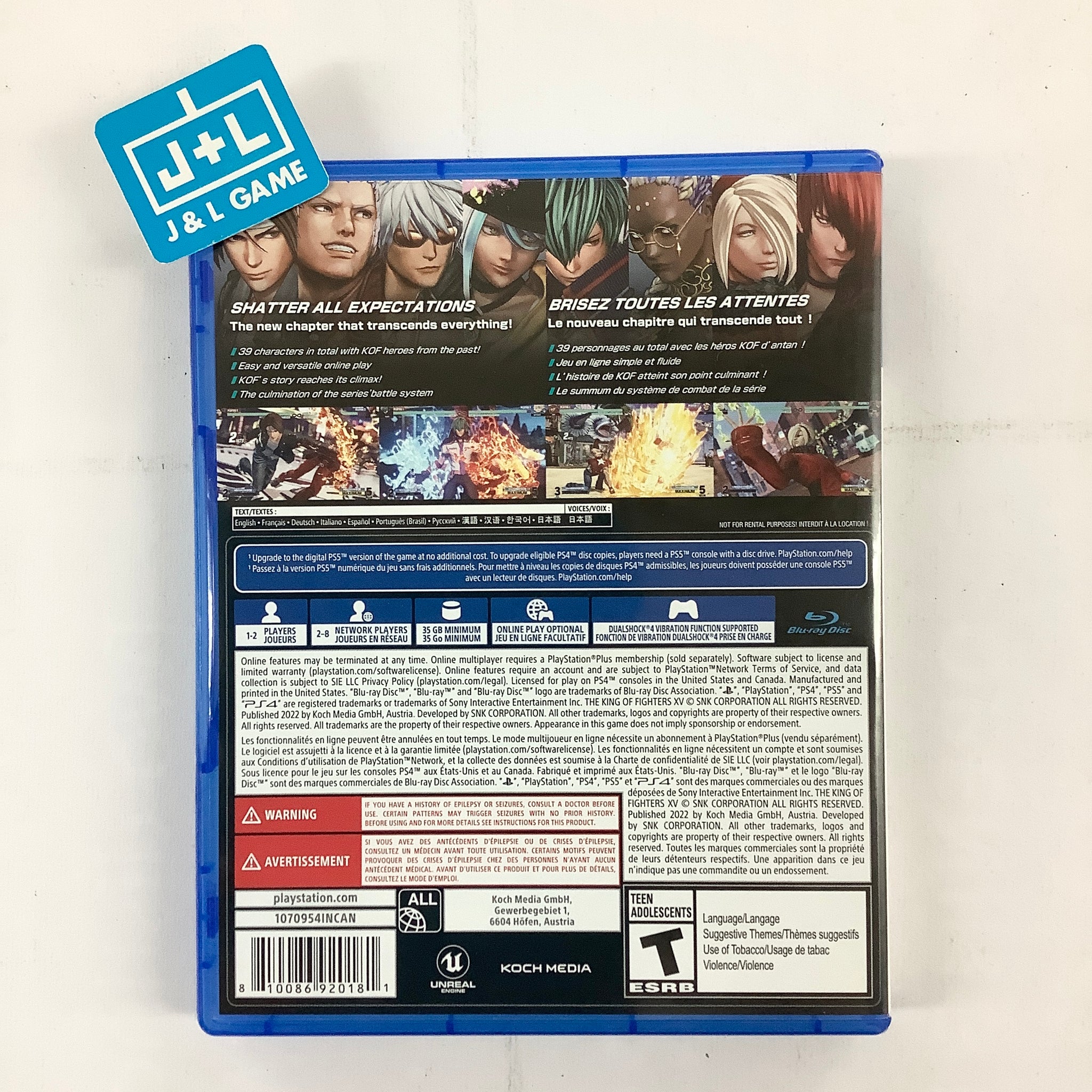 The King of Fighters XV - (PS4) PlayStation 4 [UNBOXING] – J&L Video ...