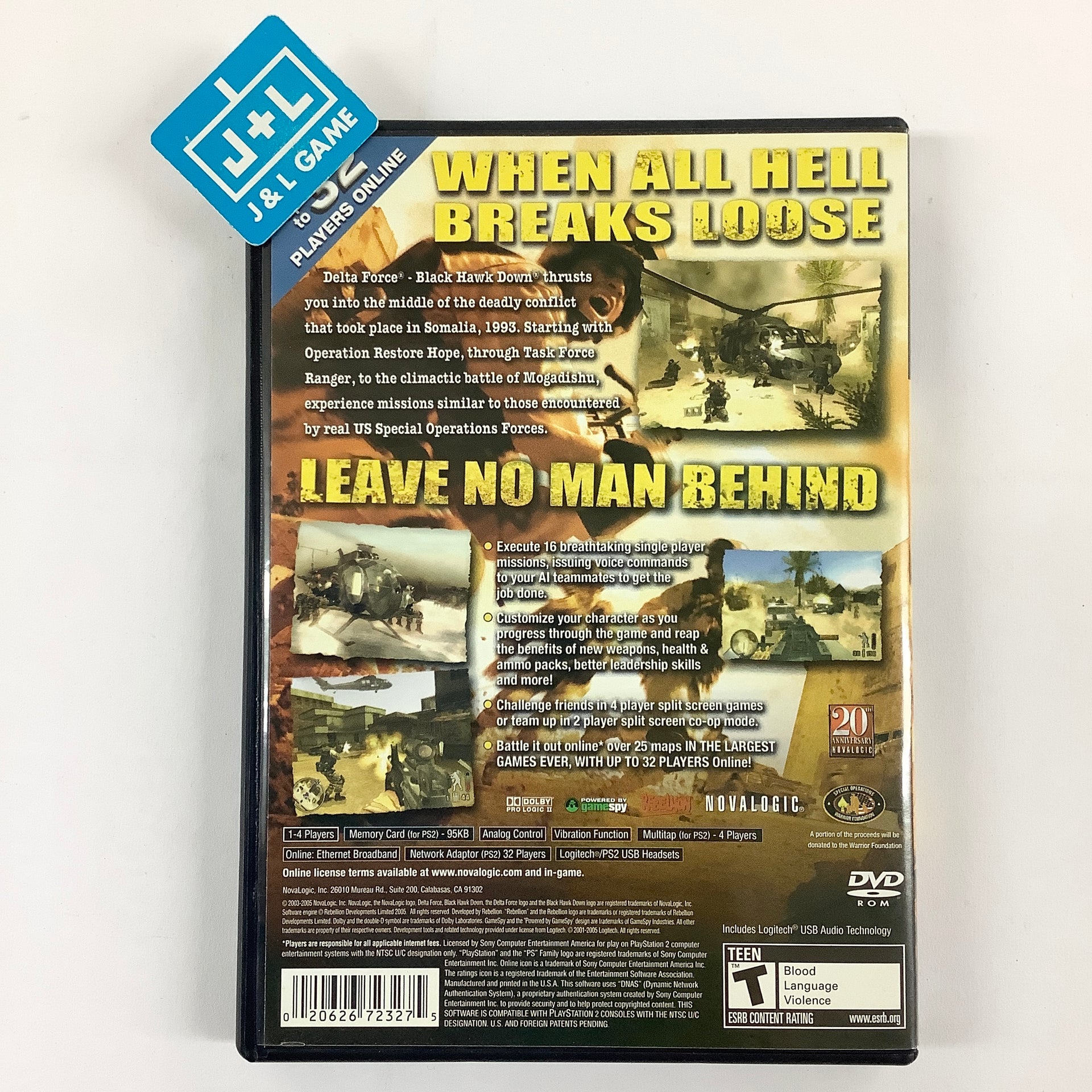 Delta Force: Black Hawk Down - (PS2) PlayStation 2 [Pre-Owned] | J&L Game