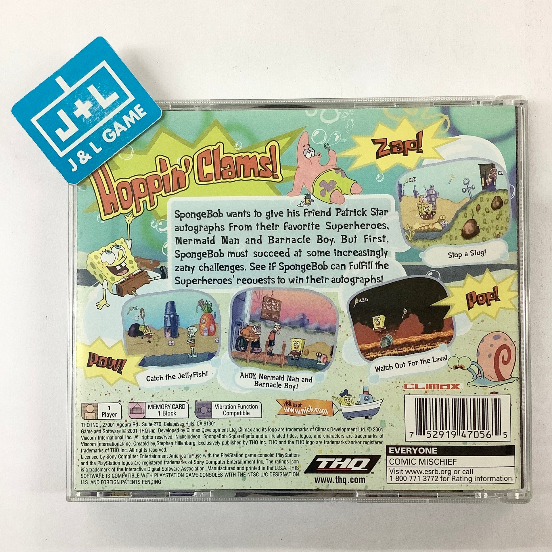 SpongeBob SquarePants: SuperSponge - (PS1) PlayStation 1 [Pre-Owned ...