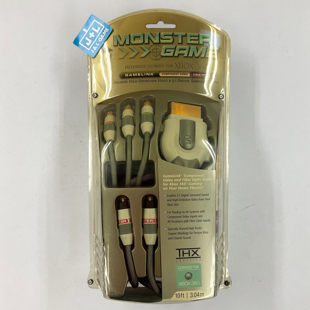 Monster GameLink Xbox 360 Component Video & Fiber Optic Audio A/V Kit ...