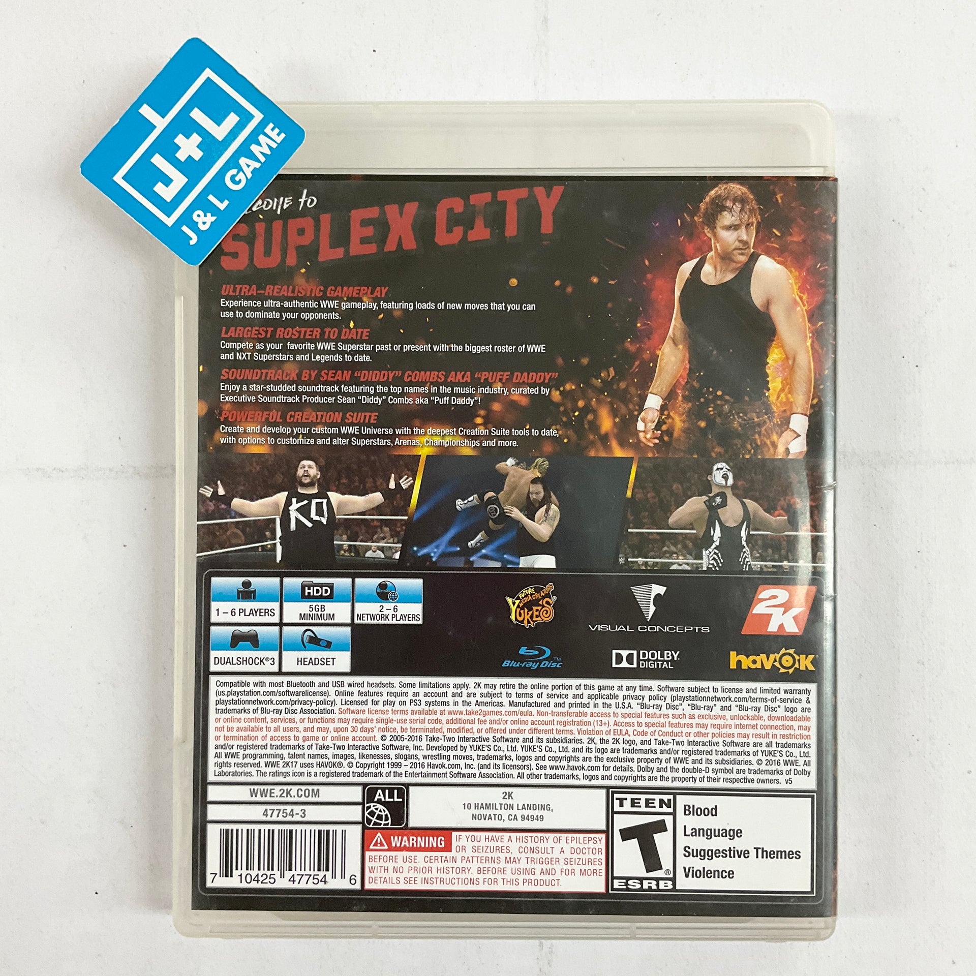WWE 2K17 - (PS3) PlayStation 3 [Pre-Owned] | J&L Game