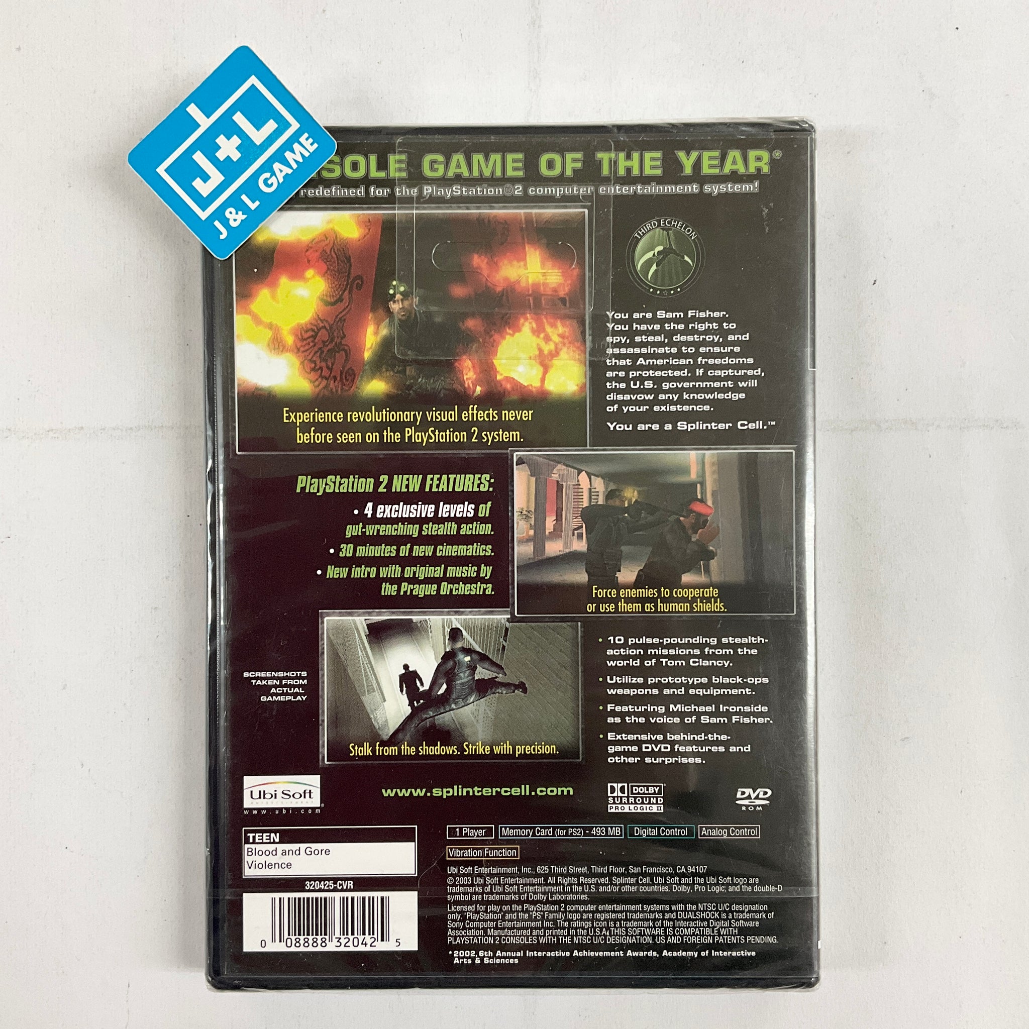 Tom Clancy's Splinter Cell - (PS2) PlayStation 2 – J&L Video Games New ...