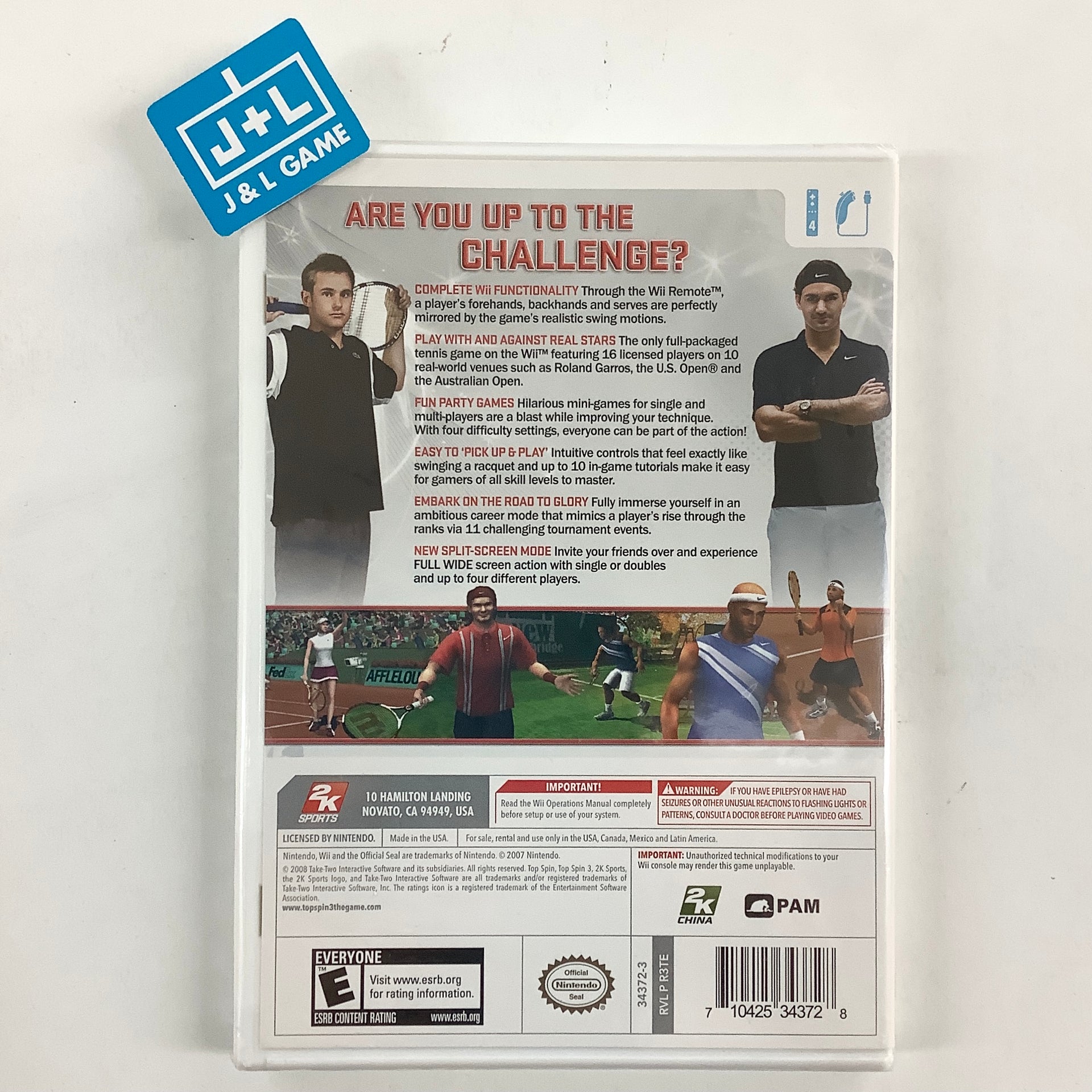 Top Spin 3 - Nintendo Wii | J&L Game