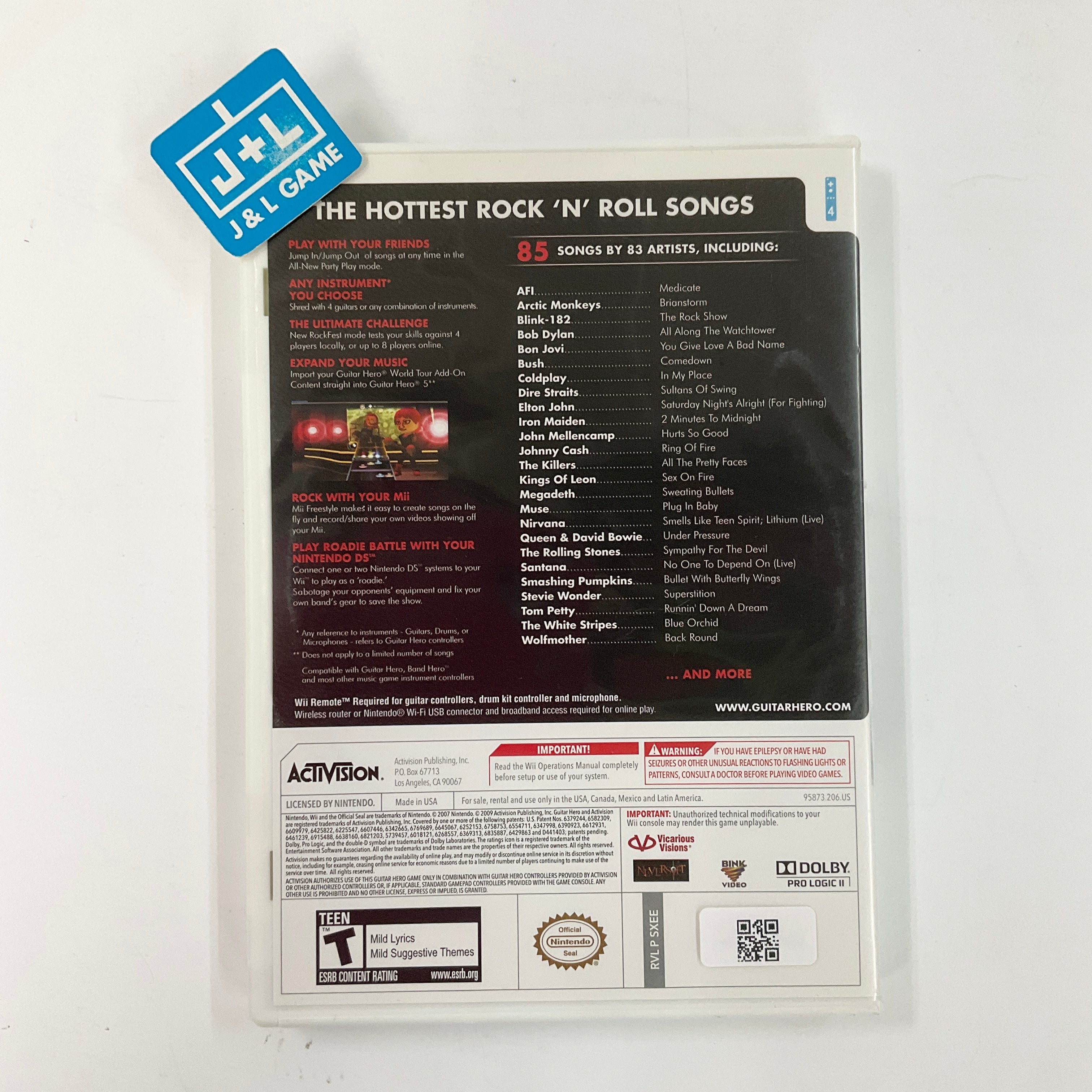 Nintendo Wii Guitar Hero 5 Guitar Kit - Nintendo Wii [Pre-Owned] | J&L Game